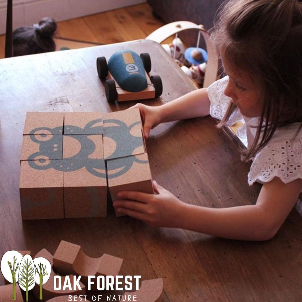 Jouet écologique - Magnifique Puzzle cubes en liège naturel – Oak Forest
